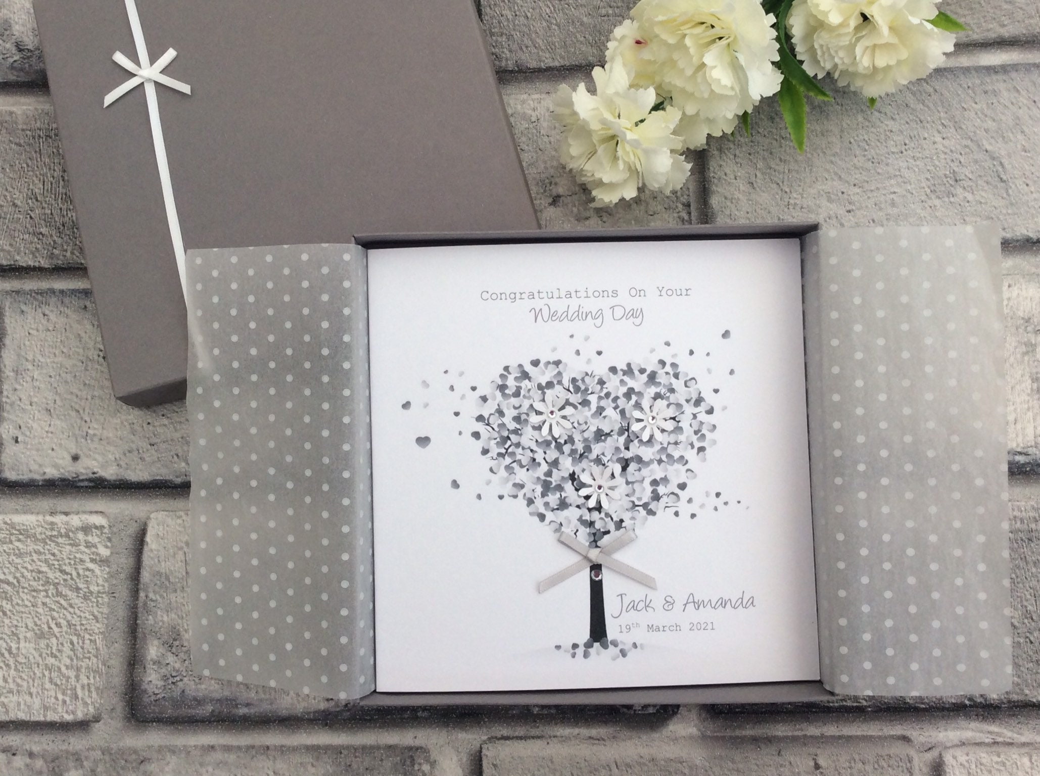 10 Colours 2 Sizes Floral Tree Wedding Card Gift Boxed - Etsy UK