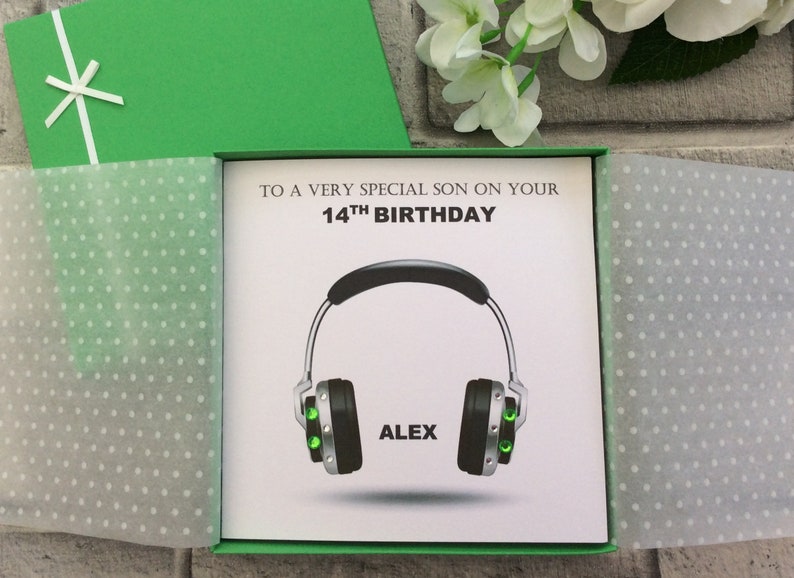 6 Colours 2 Sizes Headphones Boy Birthday Card Gift Boxed - Etsy UK