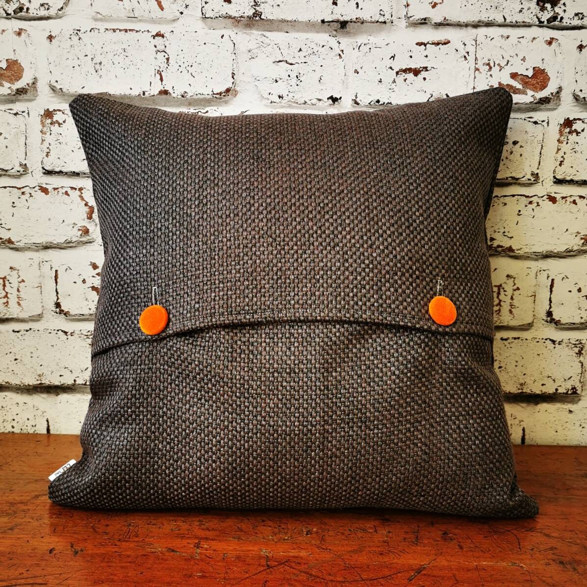 Button pleated Cushion COVER modern design Grey cushion - Etsy Nederland