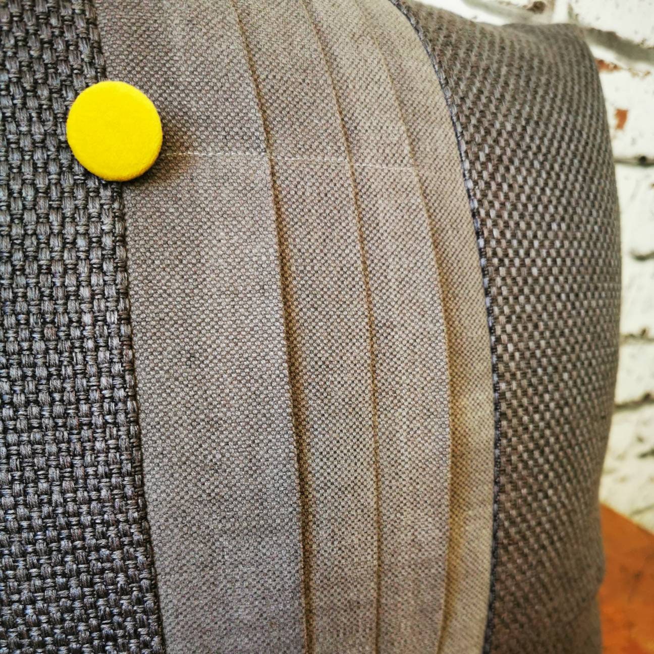 Button pleated Cushion COVER modern design Grey cushion - Etsy Nederland