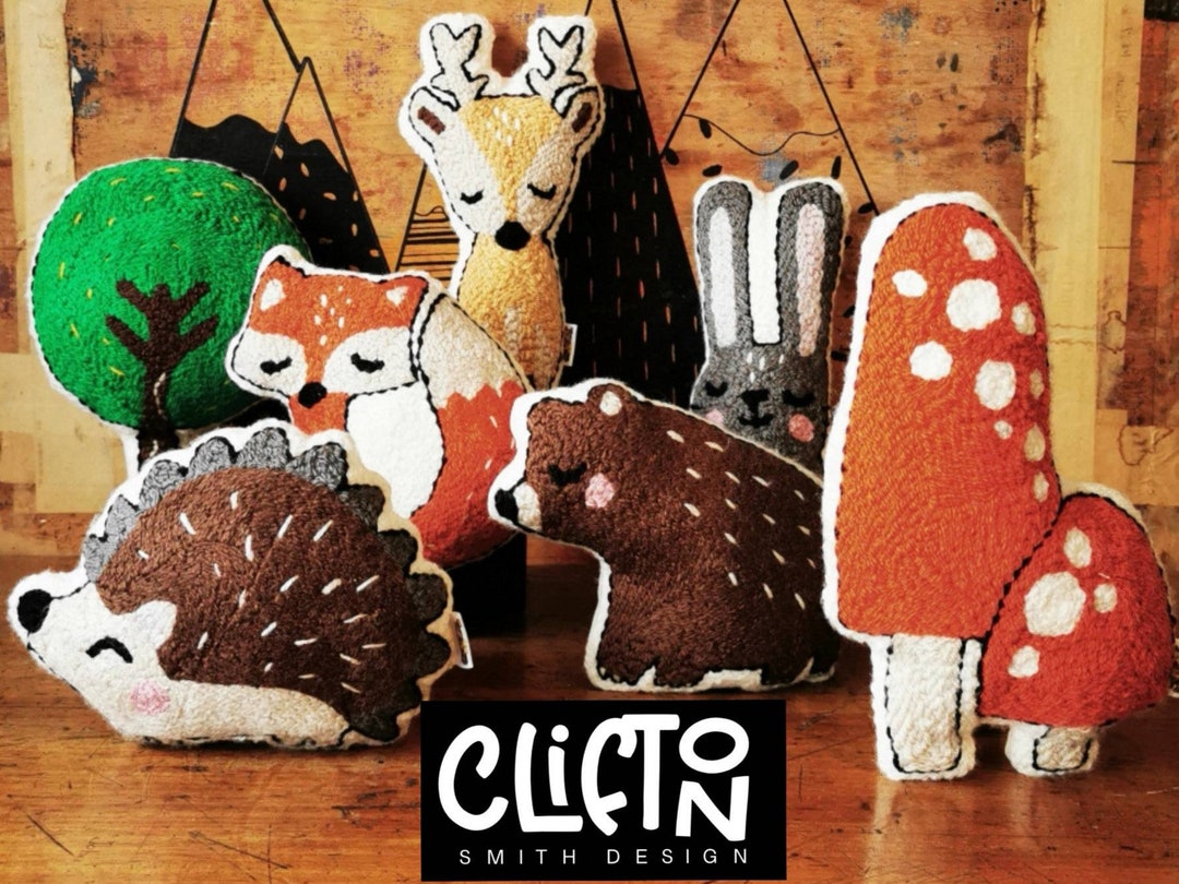 Woodland Creatures, Punch Needle Scandi Stuffies, Plush Toys, Fox, Deer ...