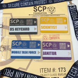 SCP Cosplay Prop Keycard, SCP Secret Lab and Containment Breach Replica ...