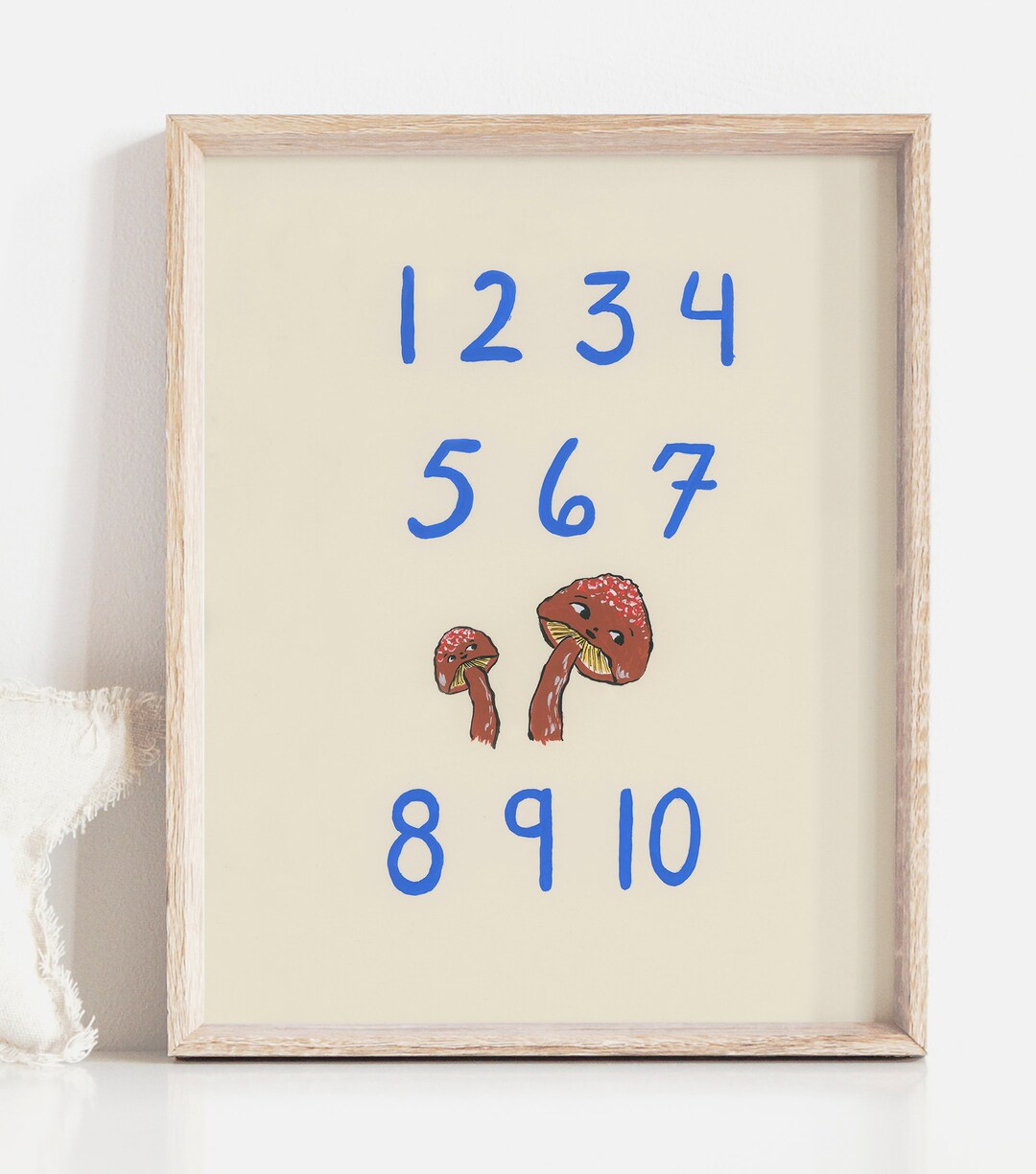 Mushroom Numbers Poster: Vintage Woodland Nursery Art (digital Download ...