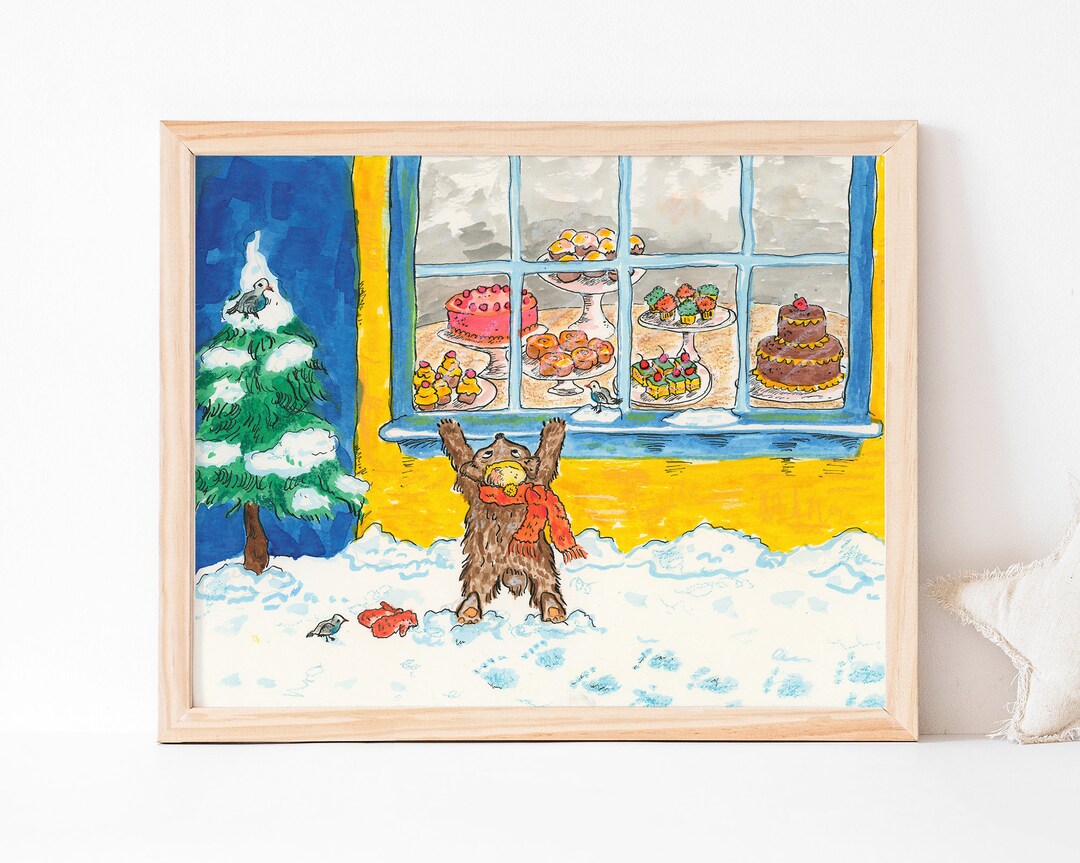 Kids Bear Illustration / Bakery Treat Art PRINTABLE / Digital Download ...