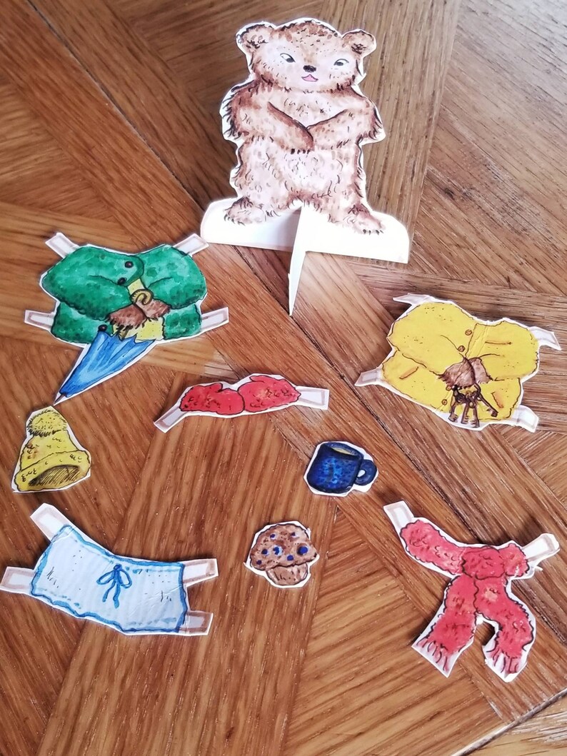 Bear Paper Doll Printable: DIY Kids Craft Activity (PDF) - Etsy
