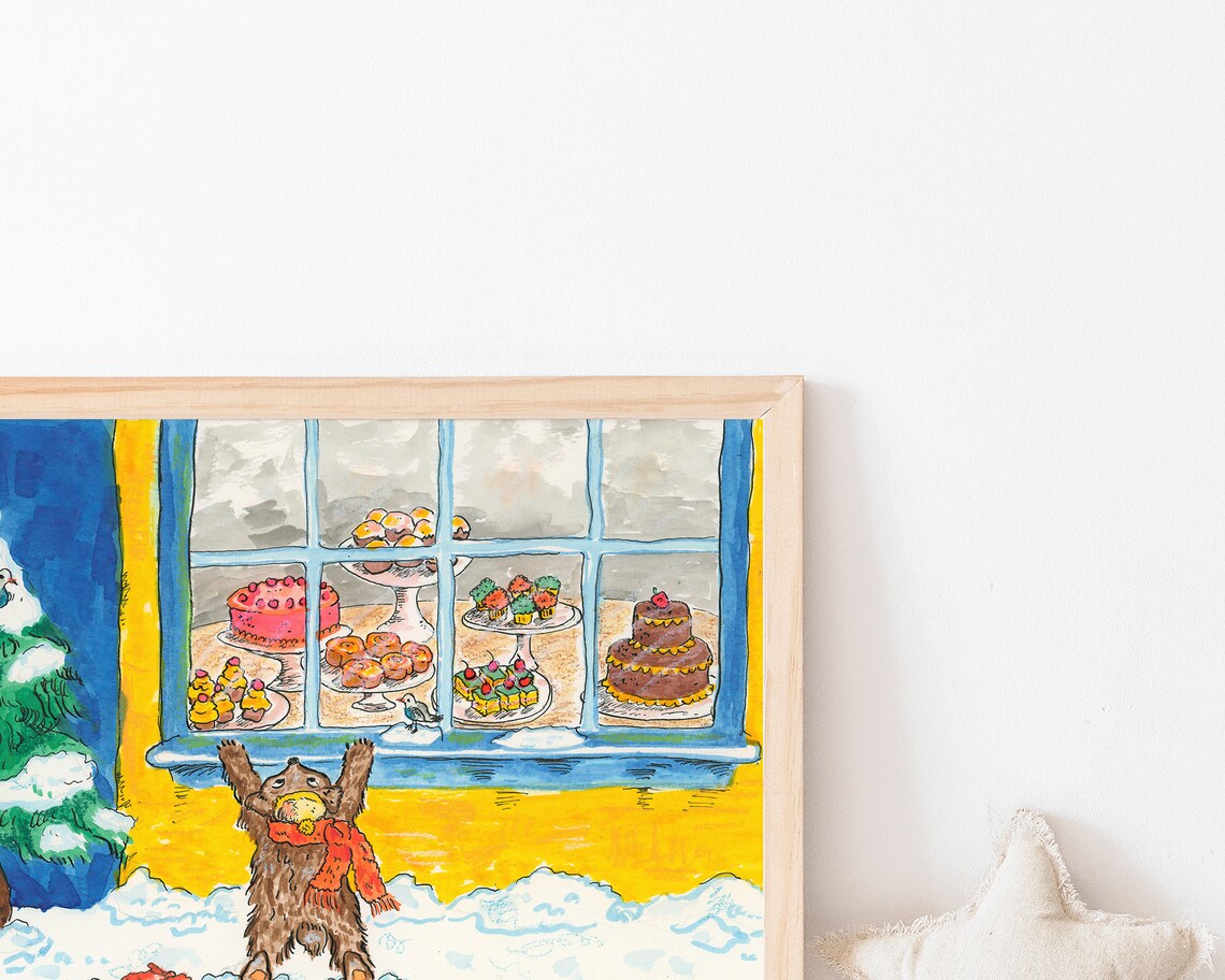 Kids Bear Illustration / Bakery Treat Art PRINTABLE / Digital - Etsy