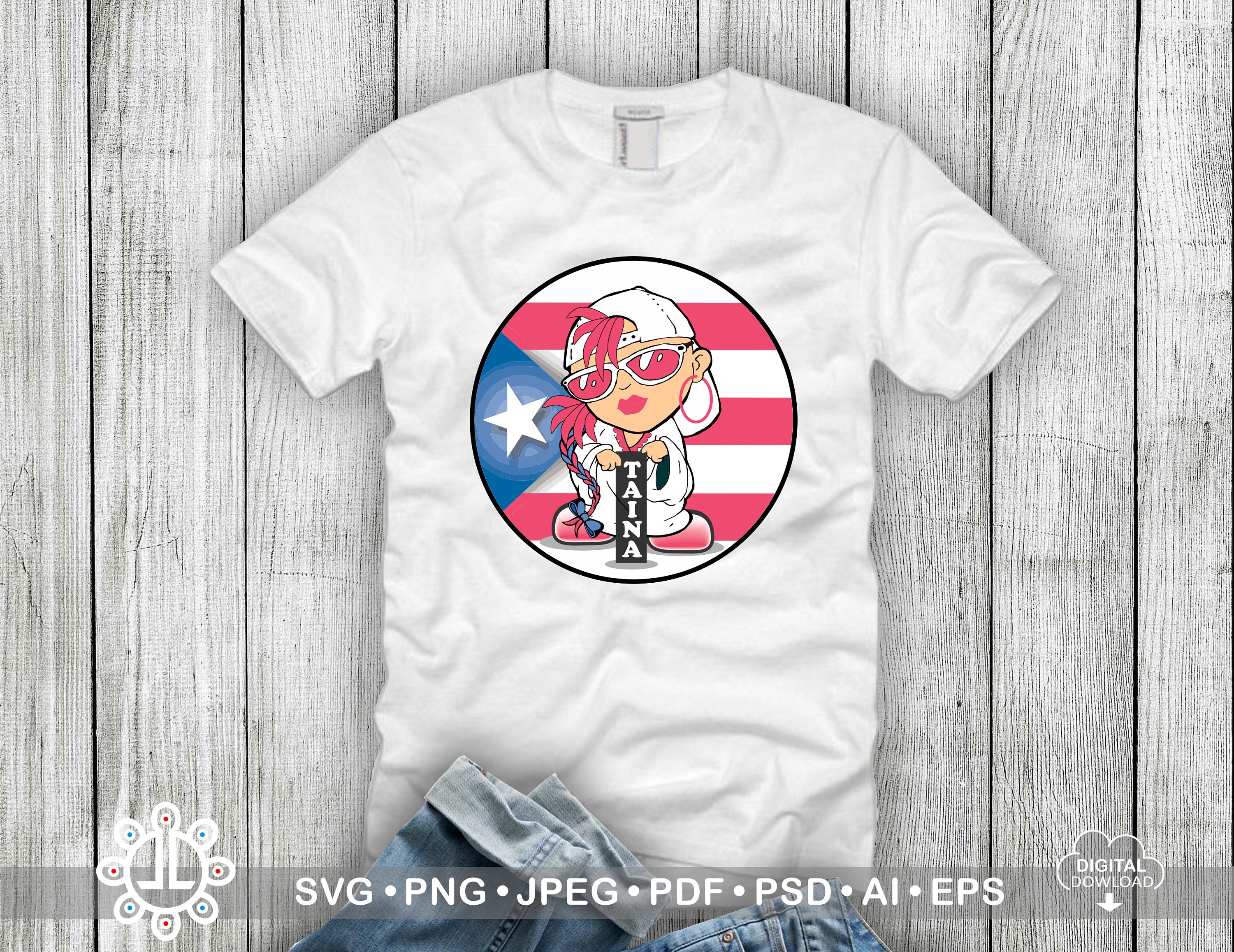 Taino Cute Girl Tainaso Graphic Design De Puerto Rico SVG Clip Art ...