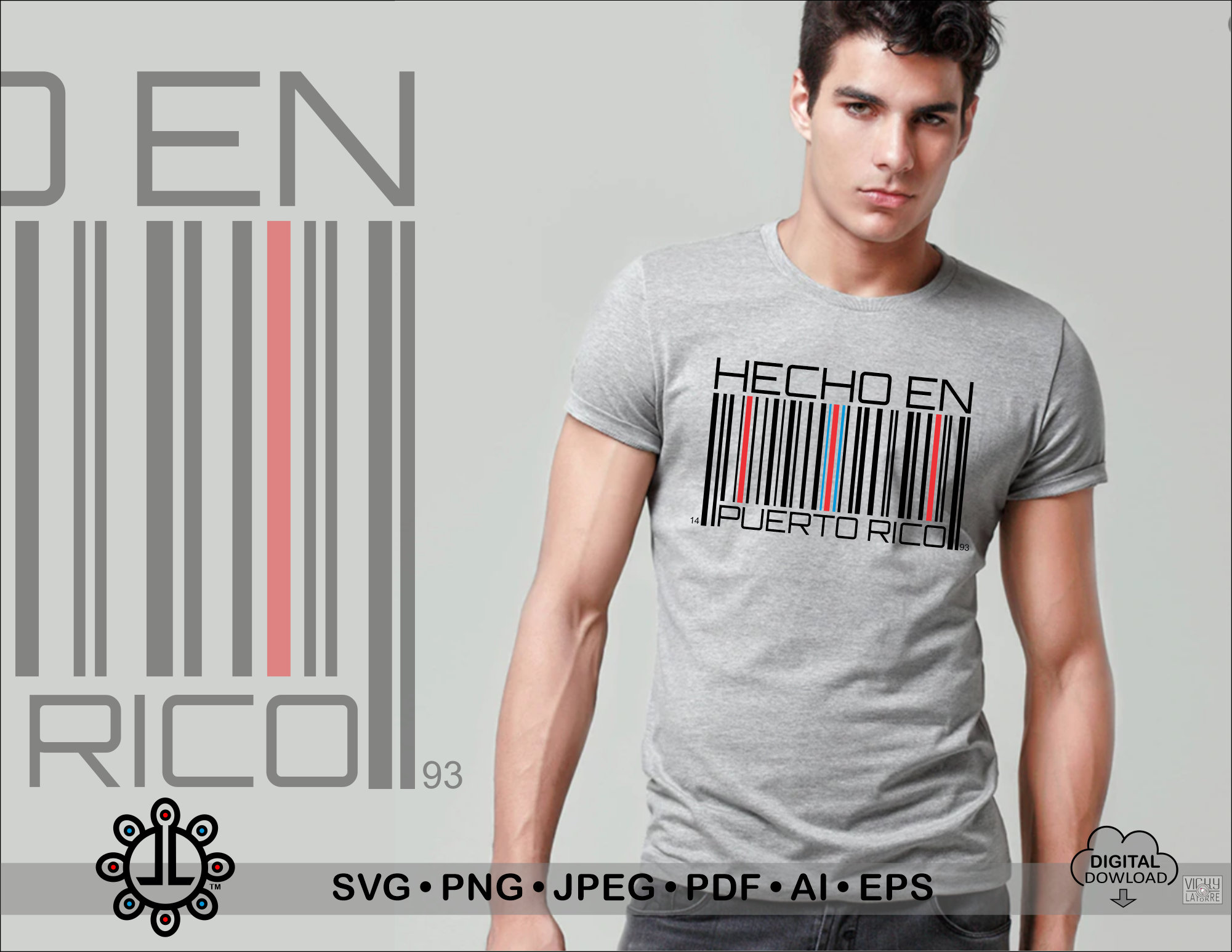 Hecho En Puerto Rico Barcode | Barcode SVG File Digital Download - Etsy