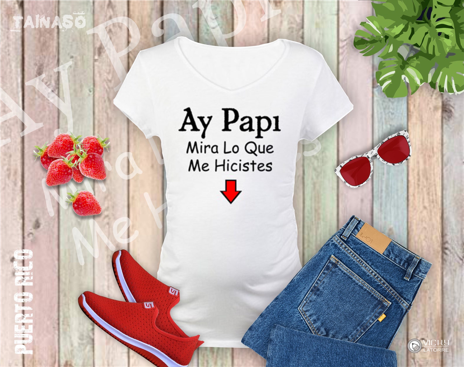 Ay Papi Mira Lo Que Me Hicistes Humorous Puerto Rican Saying Slogan ...