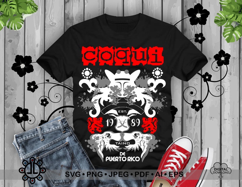 Coqui Symbol Taino De Puerto Rico Clip Art Vintage Style Graphic Design ...