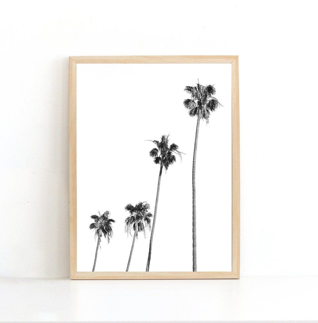 Digital Download Black and White Palm Tree Wall Art// Los Angeles ...