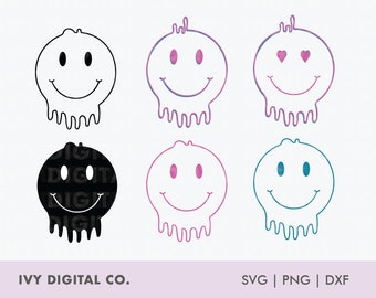 SMILEY FACE Svg, Png, Dxf Trendy SVG Minimal Svg Distorted Smiley Faces ...