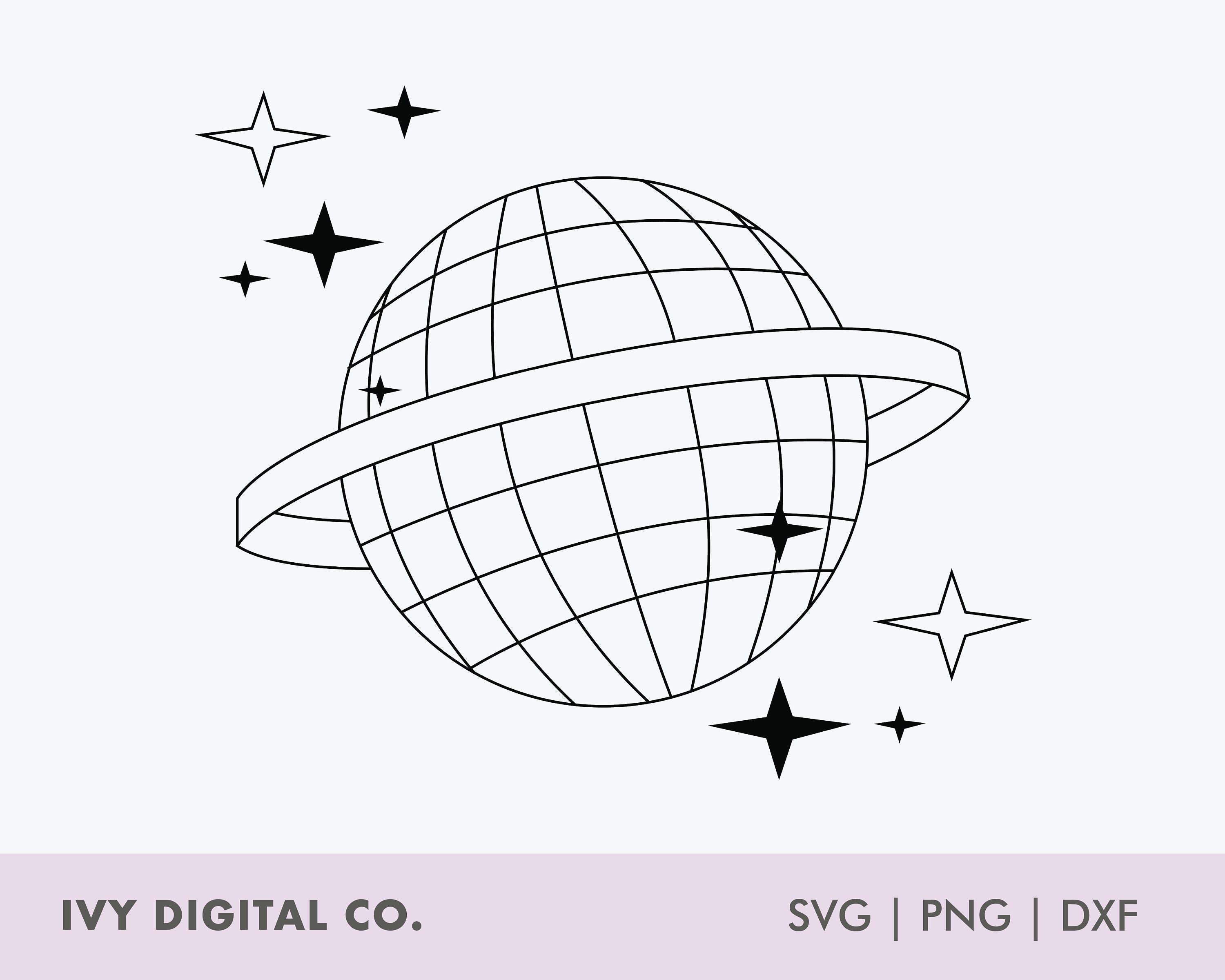 PLANET & STARS Svg Png Dxf Trendy SVG Minimal Svg - Etsy