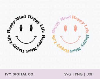SMILEY FACES Svg, Png, Dxf | Trendy SVG | Minimal Svg | Drippy Smiley ...