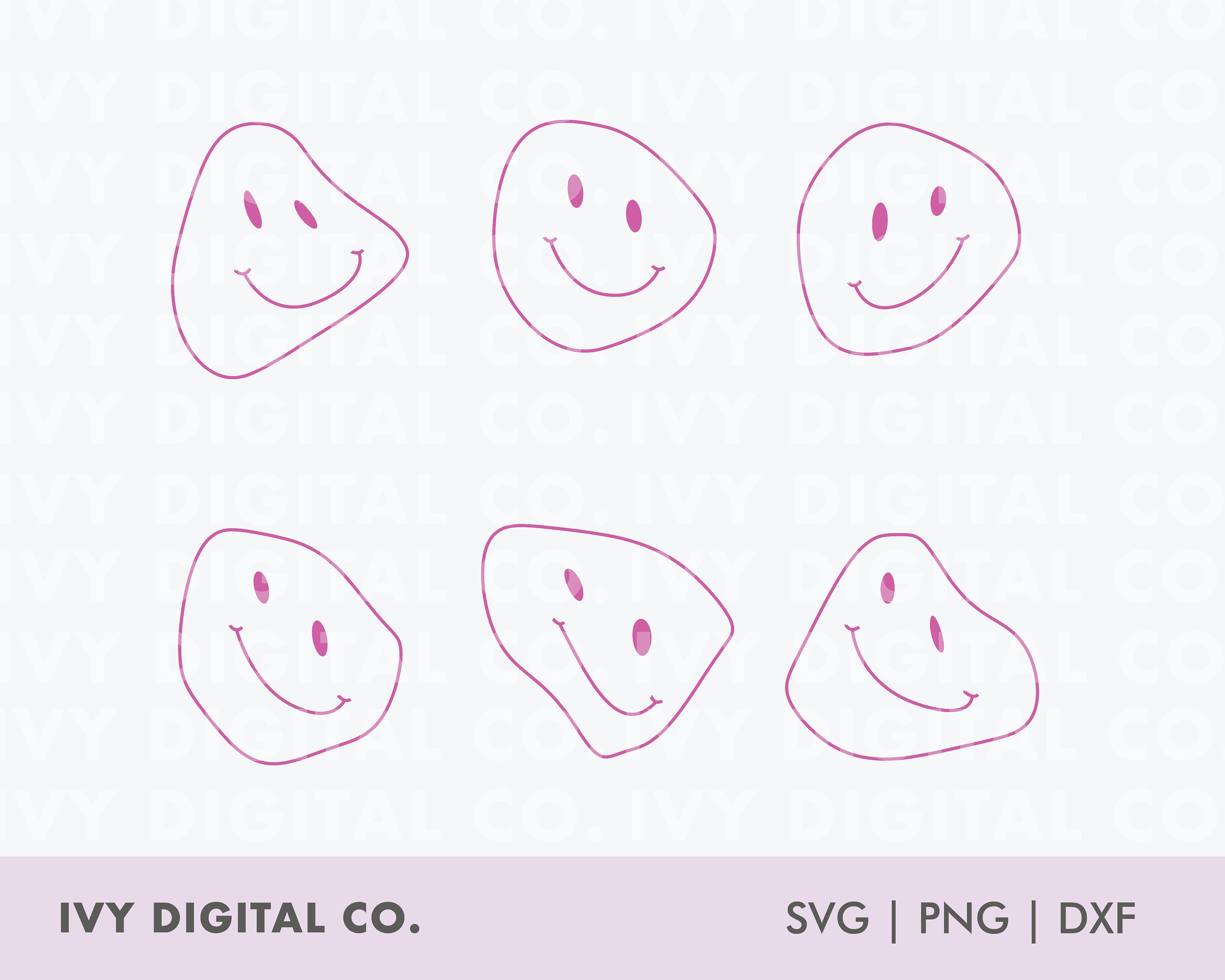 SMILEY FACE Svg, Png, Dxf Trendy SVG Minimal Svg Distorted Smiley Faces ...