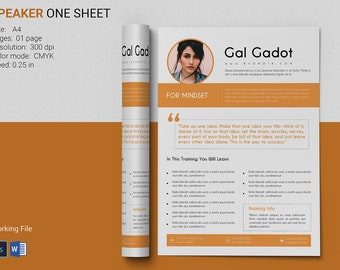 Speaker One Sheet - Etsy