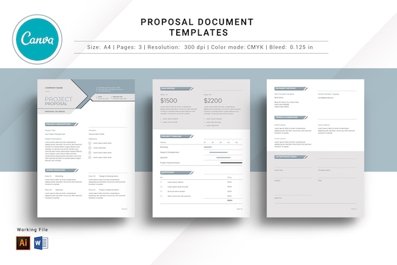 Business Proposal Template MS Word & Illustrator Template - Etsy