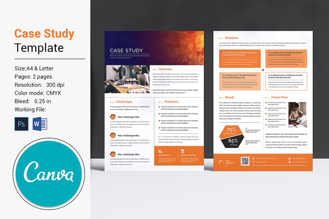 Case Study Flyer Template | MS Word Canva & Photoshop Template ...