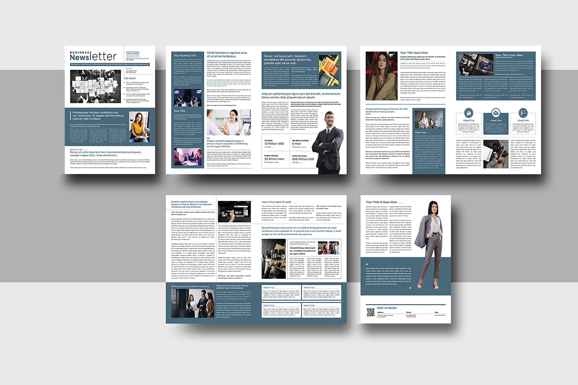 Business Newsletter Template | Photoshop Canva & MS Word Template - Etsy