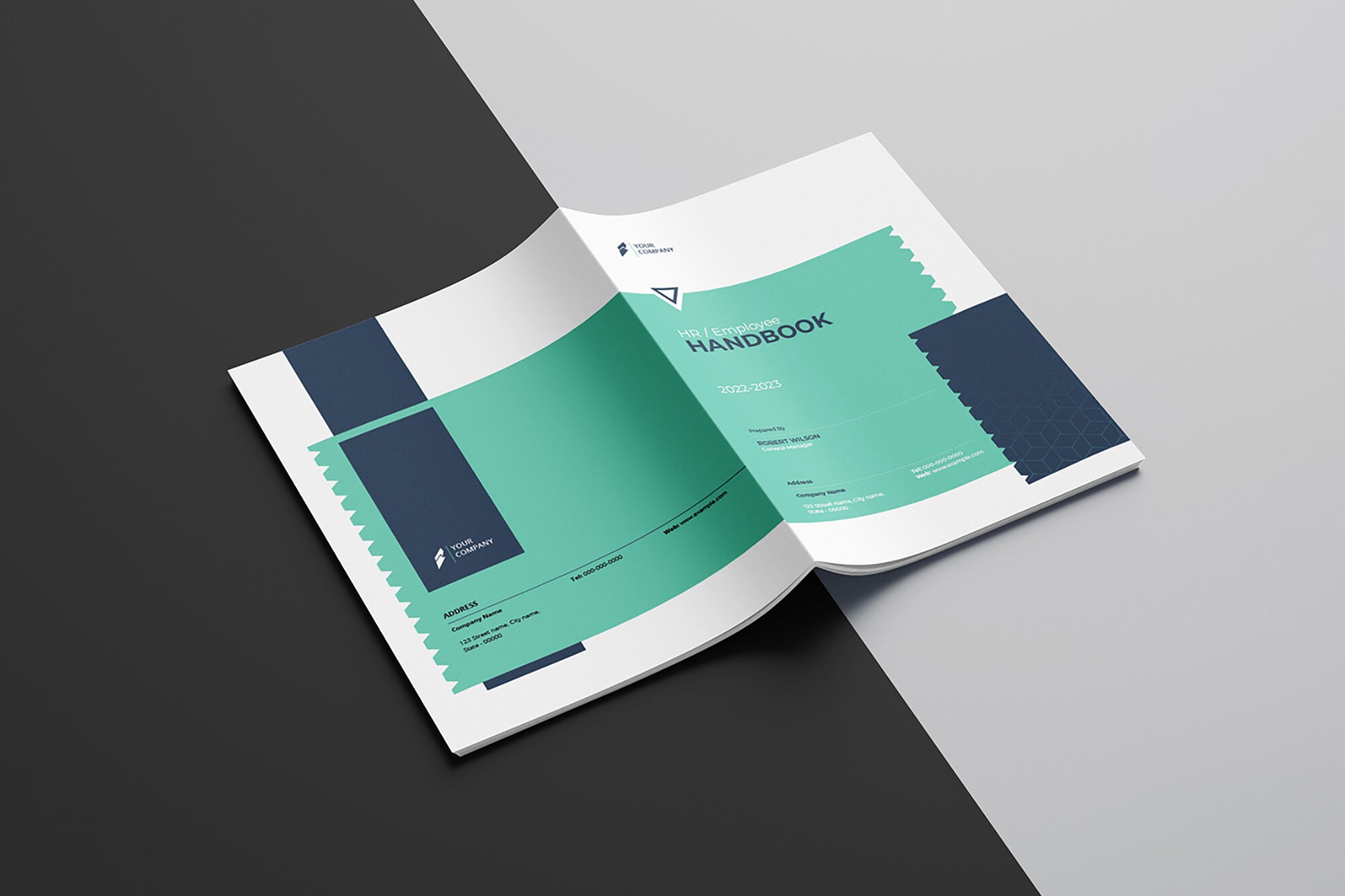 HR Employee Handbook Template | Illustrator Canva & MS Word Template ...