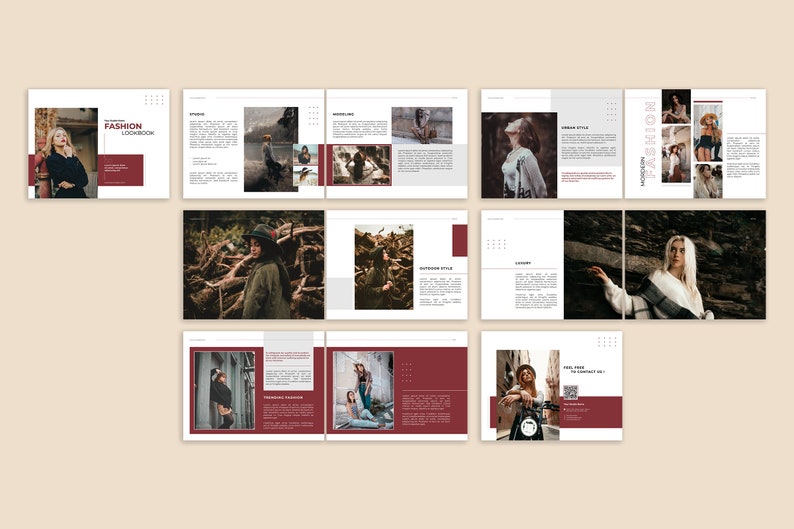 Fashion Lookbook Template Printable Canva Lookbook Template - Etsy