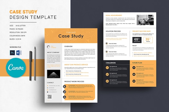 Case Study Design Template MS Word & Photoshop Template - Etsy India