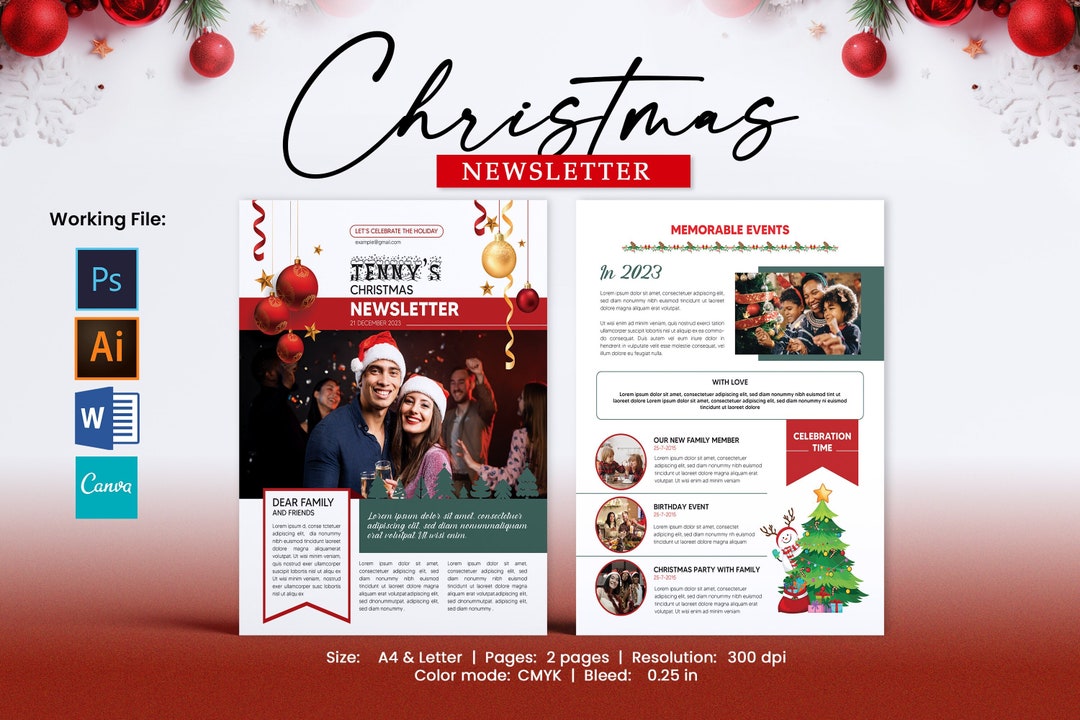 Stunning Christmas Newsletter Designs Ready for You - Etsy