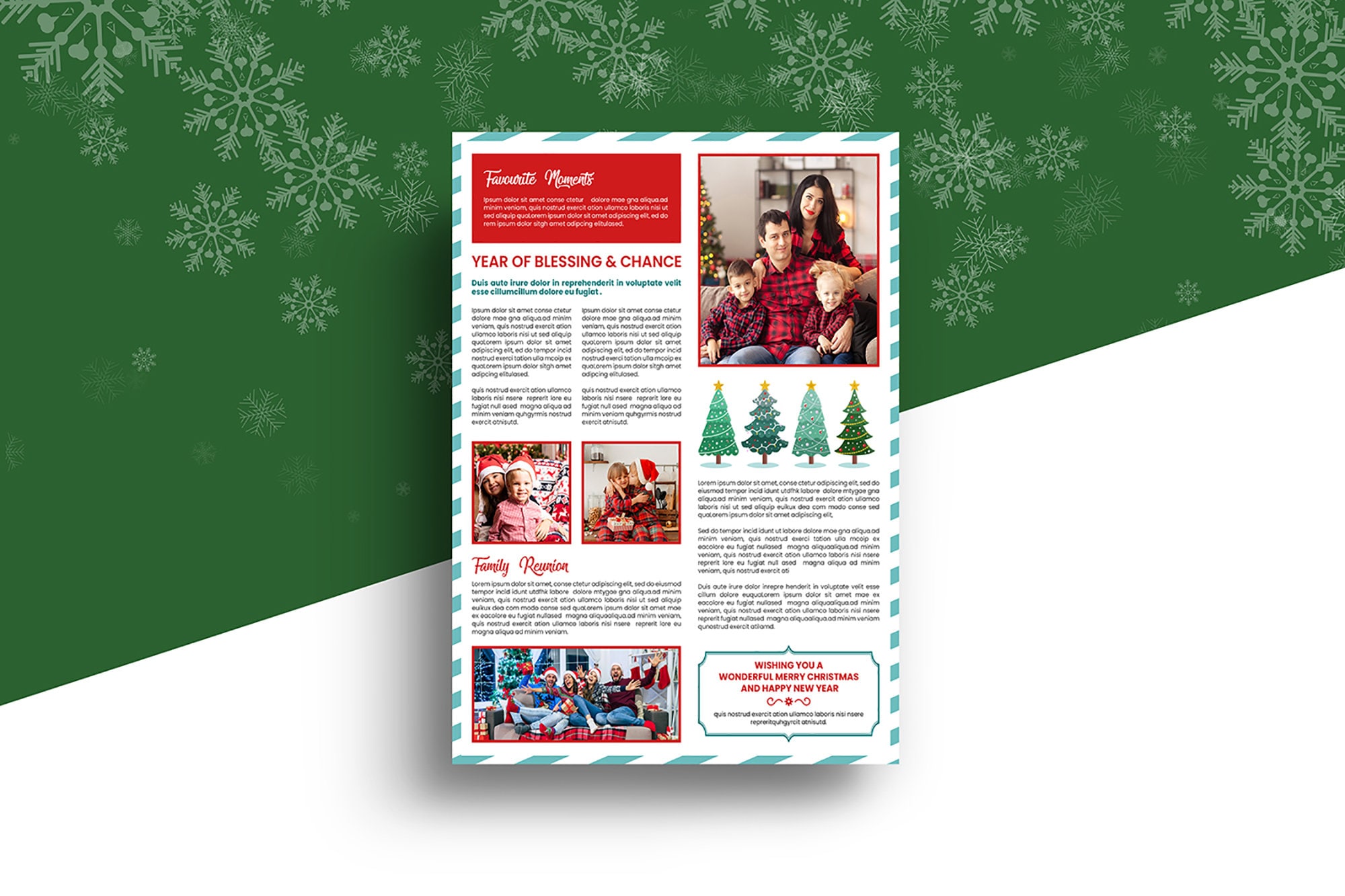 Christmas Newsletter Template | Photoshop and MS Word Template | Canva ...