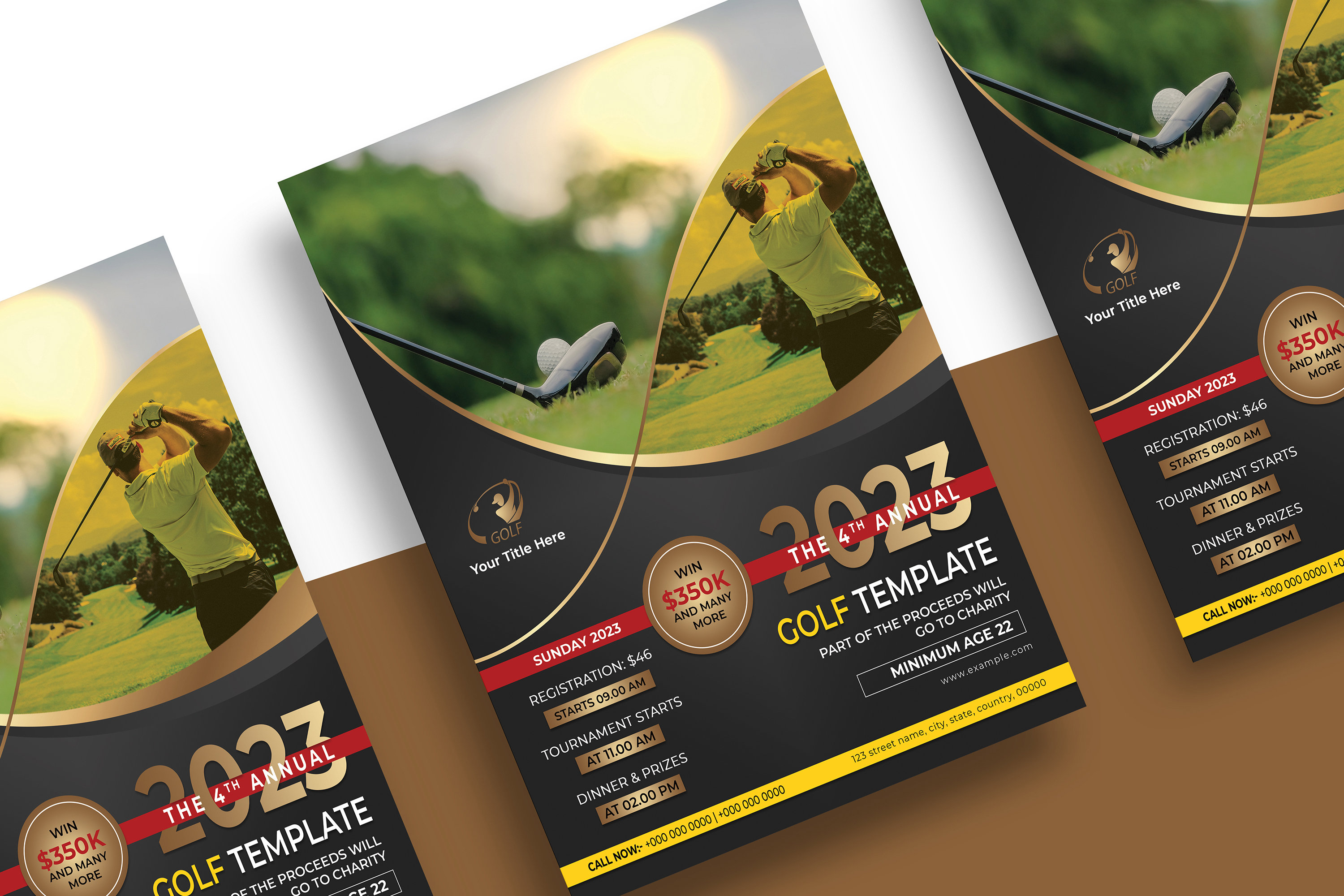 Golf Flyer Template MS Word & Photoshop Template Instant - Etsy UK