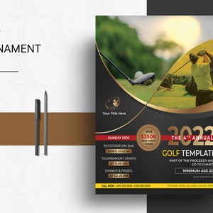 Golf Flyer Template MS Word & Photoshop Template Instant - Etsy