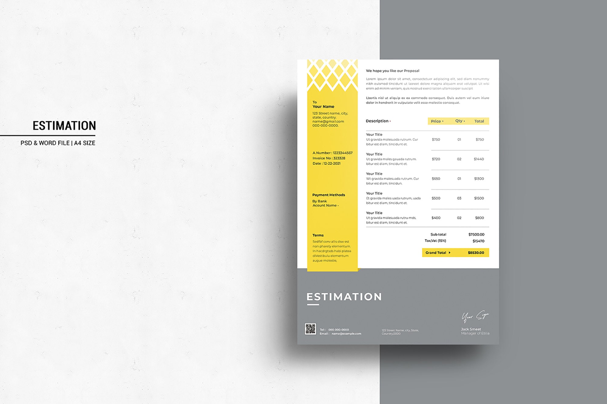 Proposal Document Templates | MS Word & Photoshop Template | Instant ...