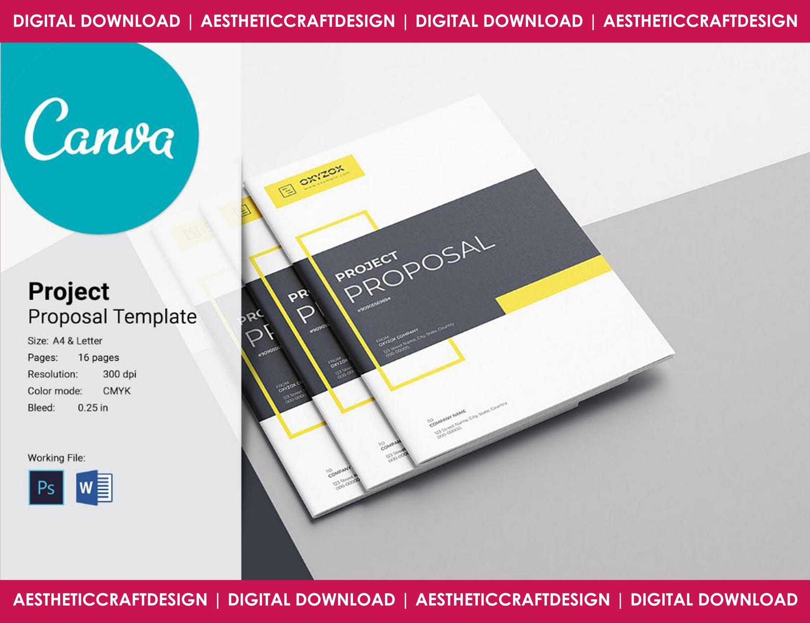 Project Proposal Templates | Brochure Template Design | Photoshop & MS ...