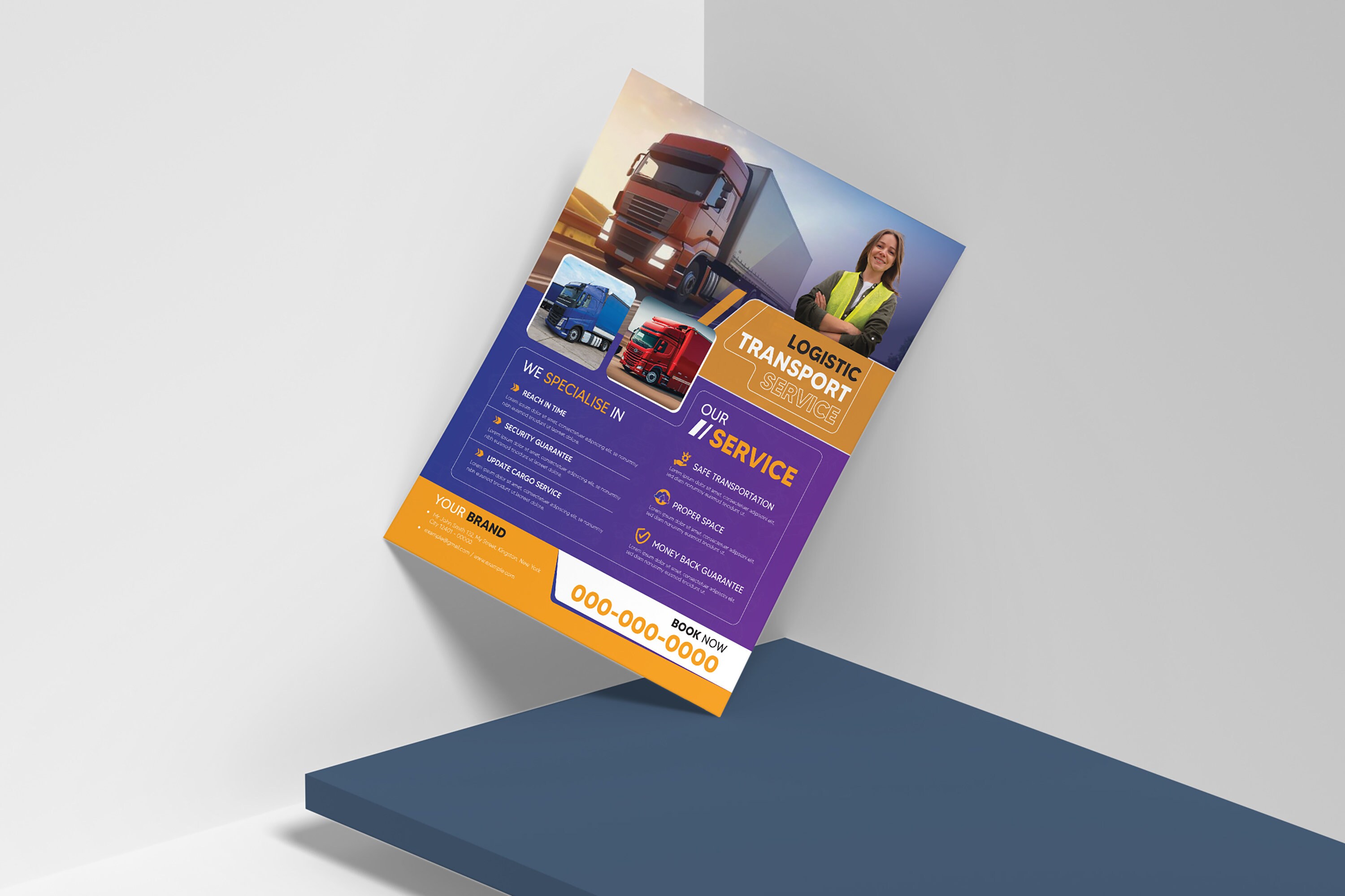 Transport Flyer Template | Illustrator & MS Word Template | Canva ...