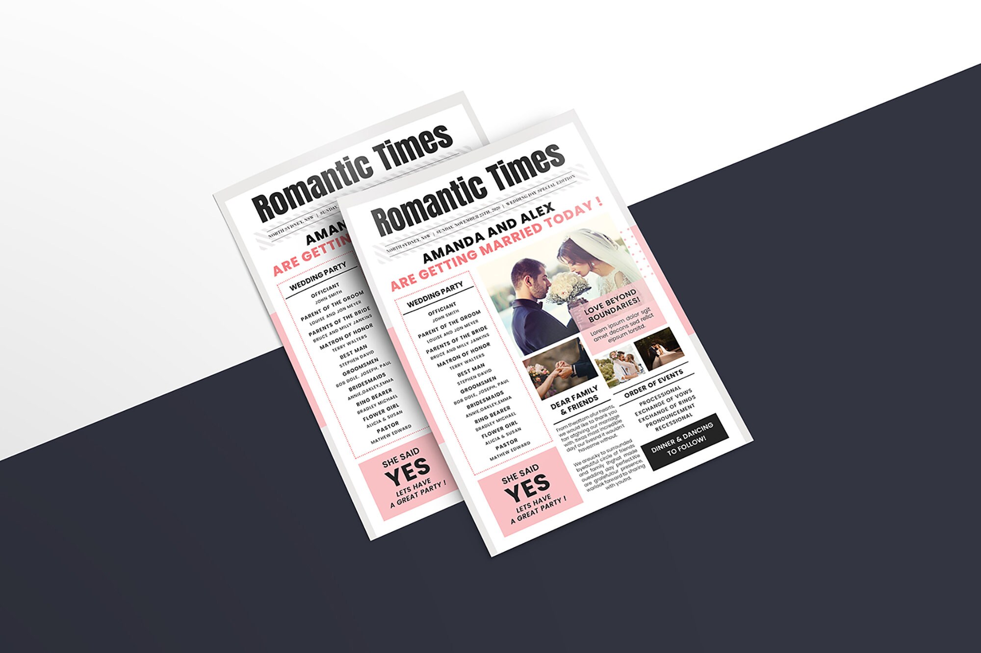 wedding-newspaper-program-template-ms-word-and-photoshop-etsy