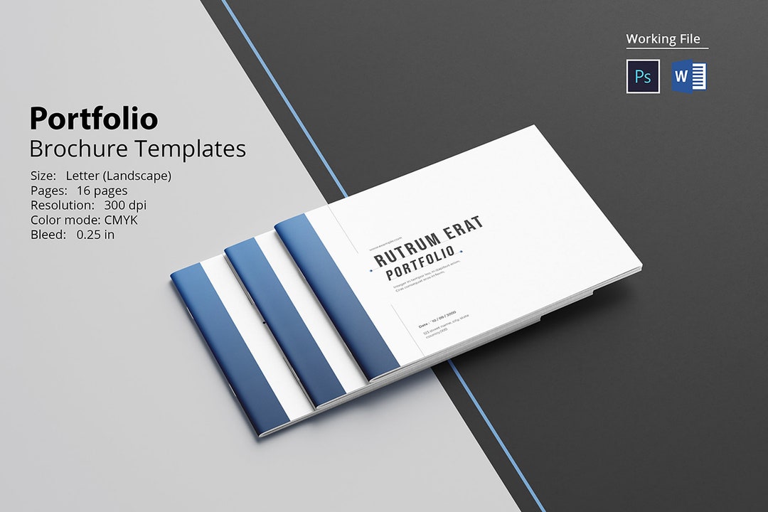Portfolio Brochure Templates MS Word & Photoshop Template Instant ...