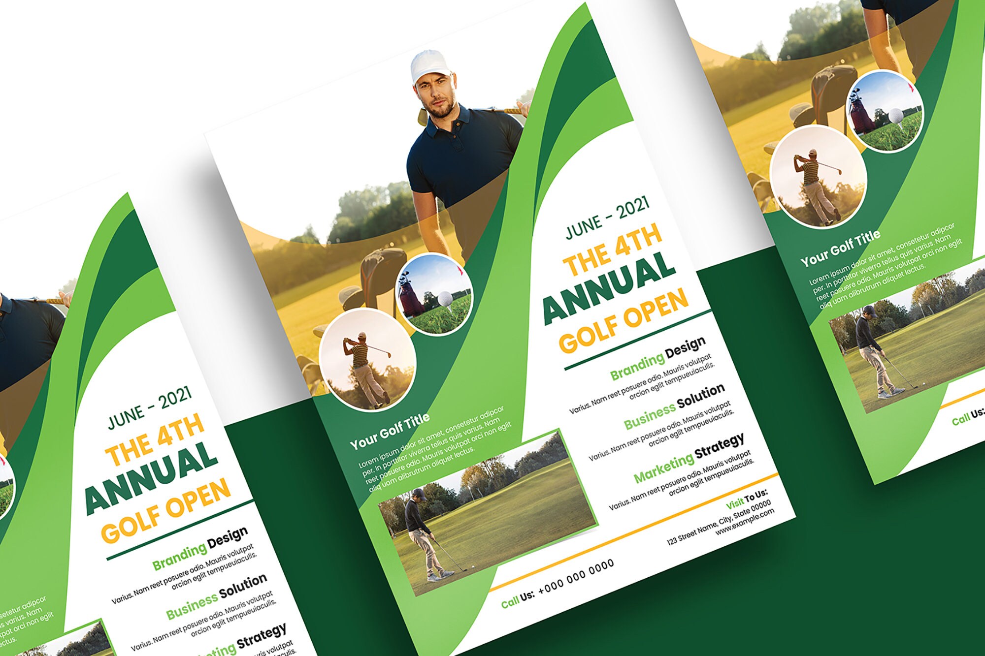 Golf Tournament Flyer | MS Word & Photoshop Template | Instant Download ...