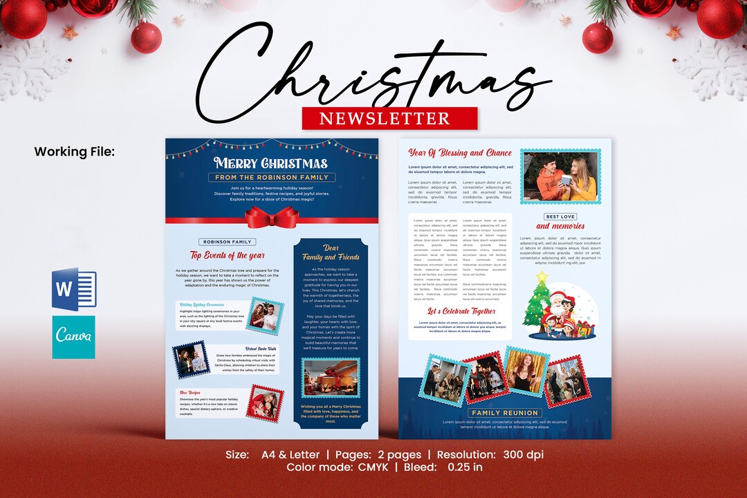 Write Your Holiday Story With Our Christmas Newsletter - Etsy