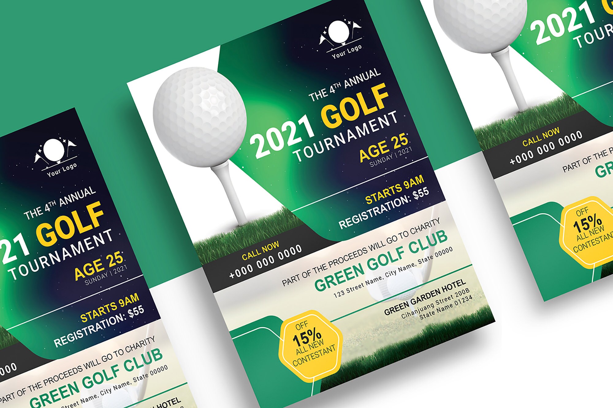 Golf Flyer Template MS Word & Photoshop Template Instant Download - Etsy