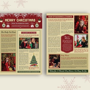Christmas Newsletter Template | Photoshop and MS Word Template ...
