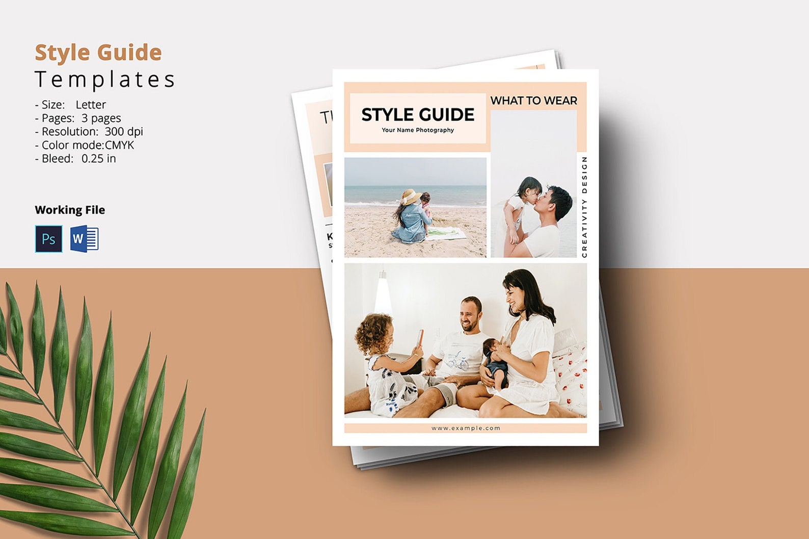 Style Guide Template Photography Template Design Photoshop & MS Word ...
