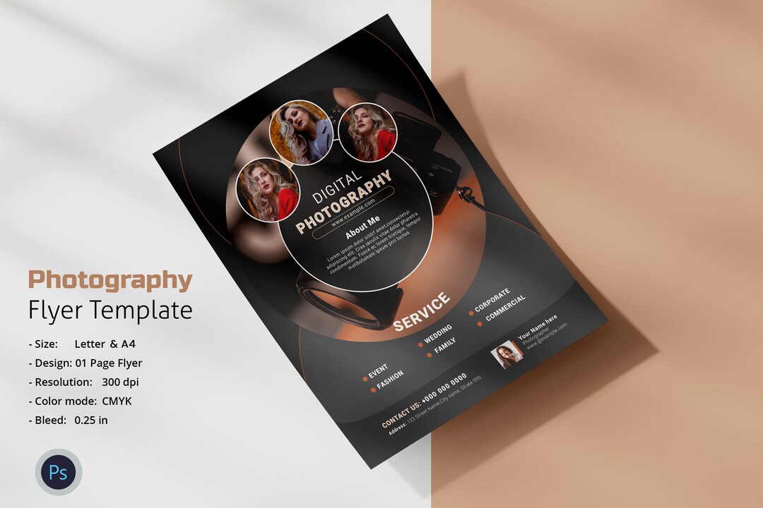 Photography Flyer Template | Photoshop Template | Instant Download - Etsy