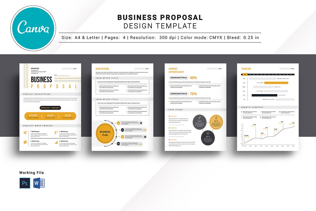 Business Proposal Template MS Word & Photoshop Template Instant ...
