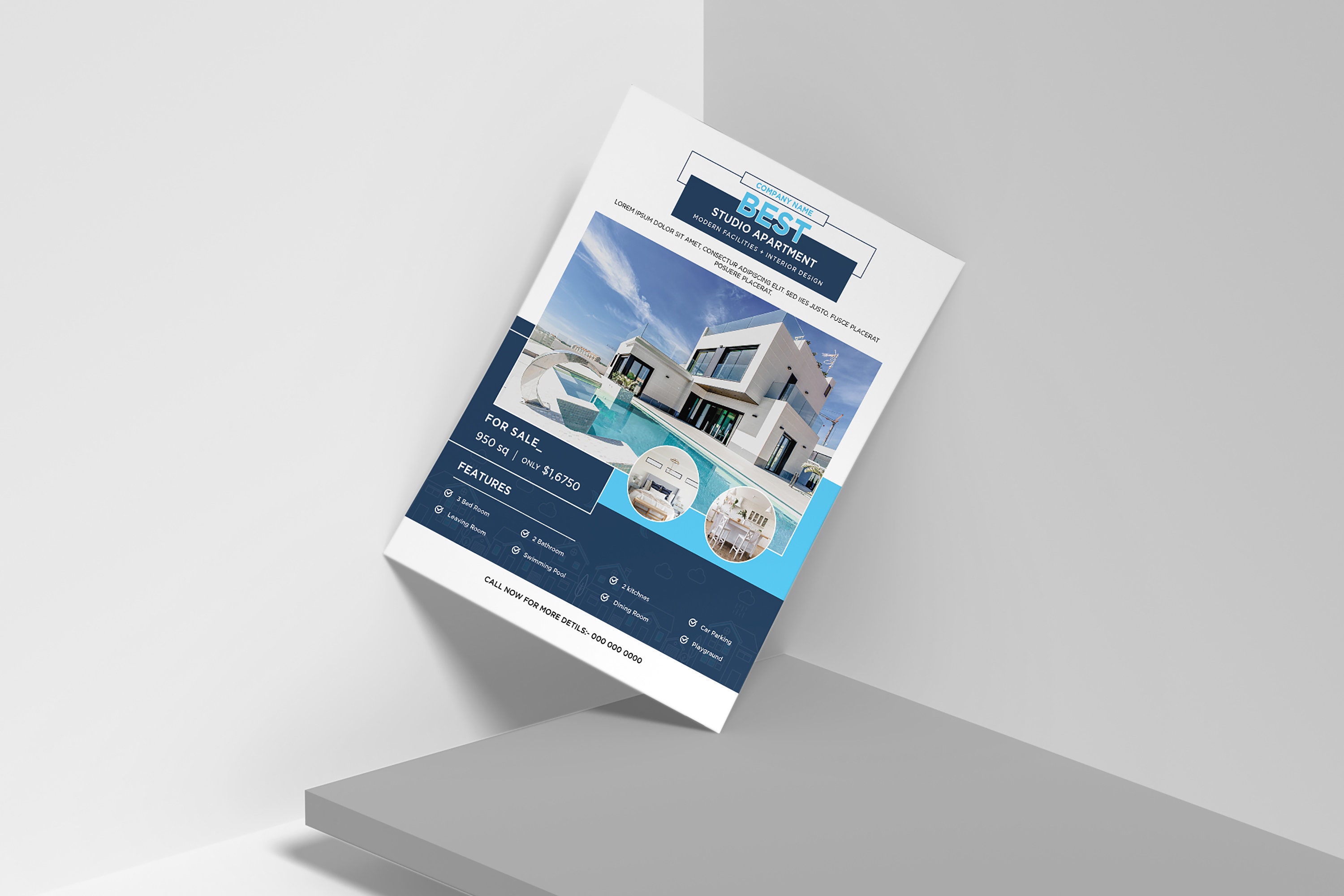 Real Estate Flyer Template | MS Word Canva & Photoshop Template ...
