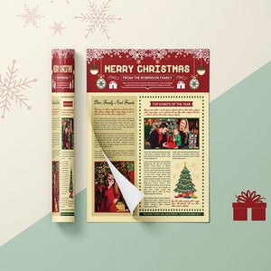 Christmas Newsletter Template | Photoshop and MS Word Template ...