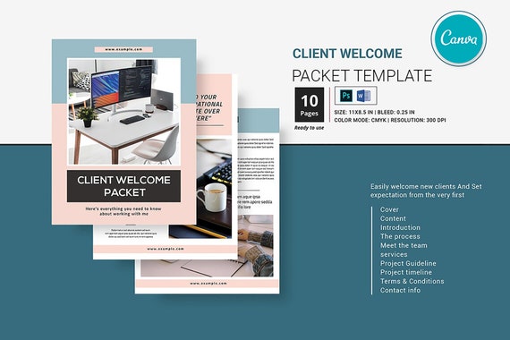 Client Welcome Packet Template / Photoshop MS Word Template & - Etsy