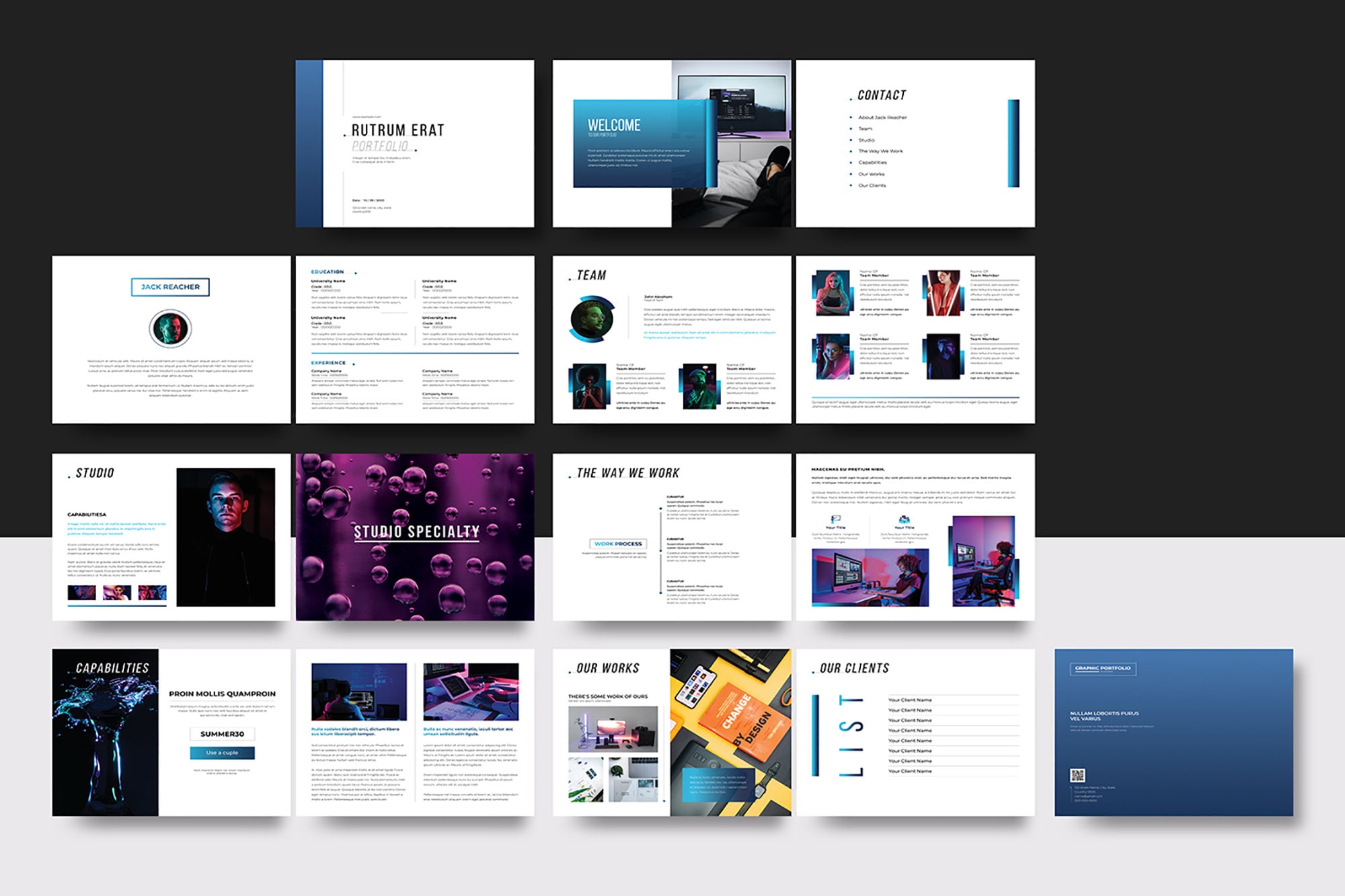 Portfolio Brochure Templates MS Word & Photoshop Template Instant ...
