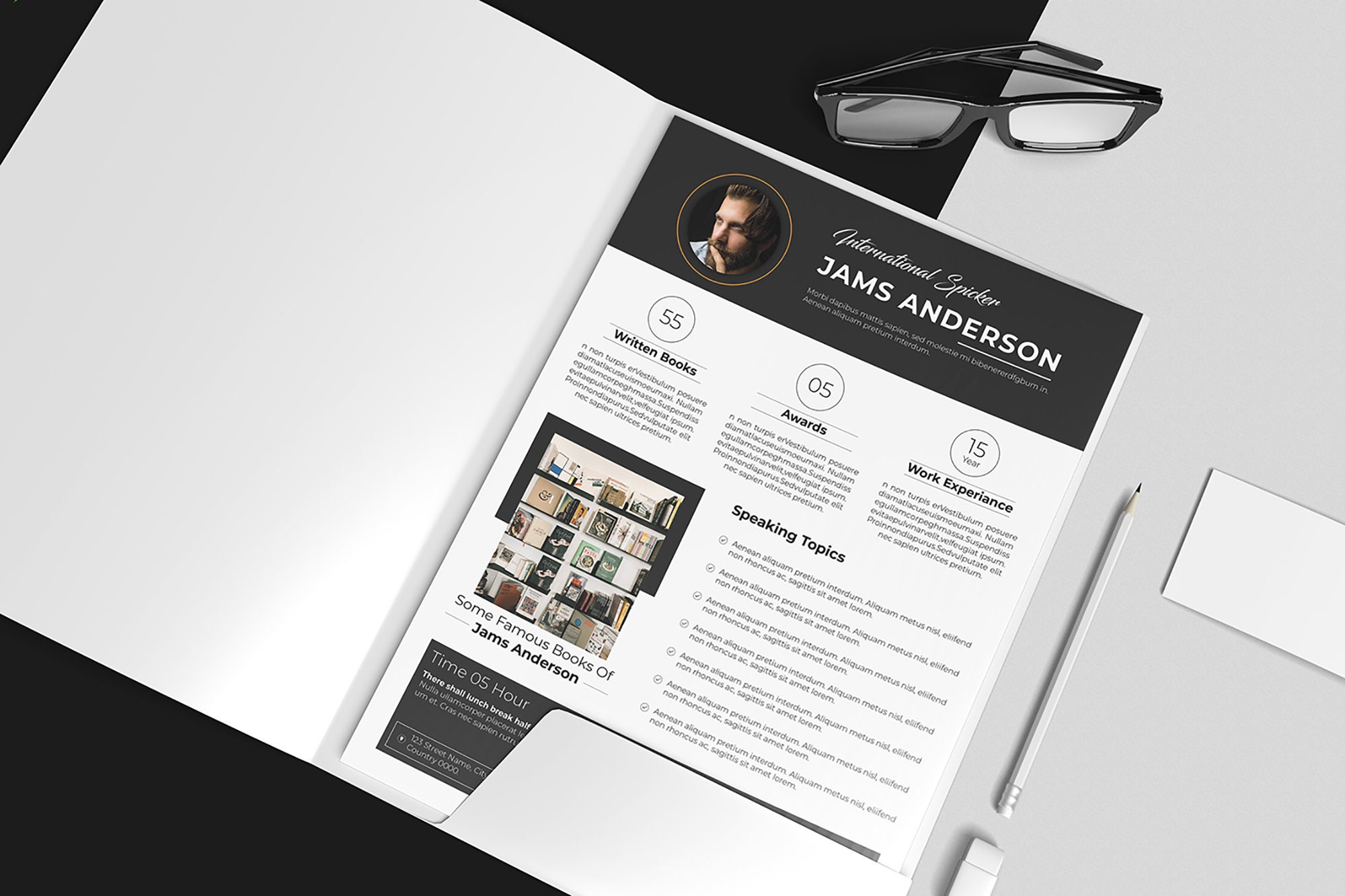 Speaker One Sheet Template, Printable Photoshop & MS Word Template - Etsy