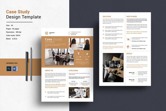 Case Study Design Template MS Word & Photoshop Template | Etsy