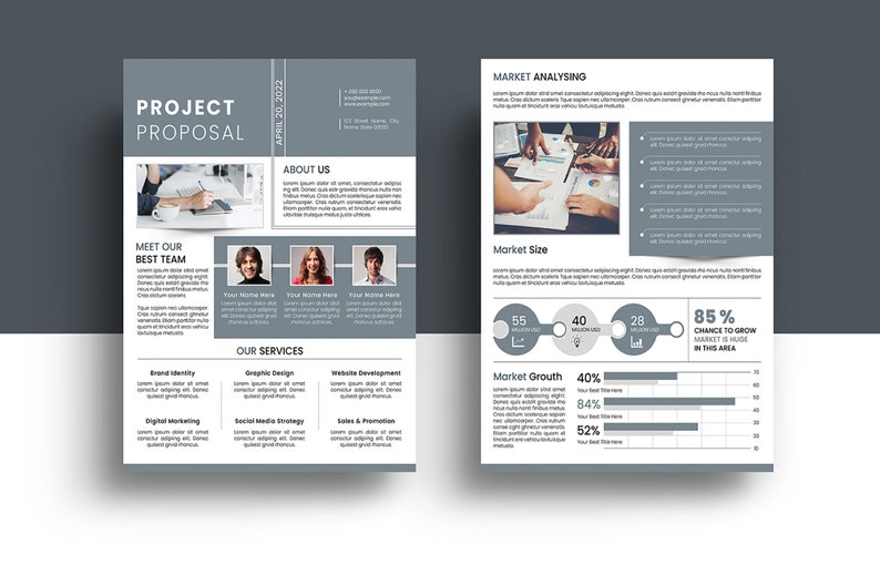 Business Proposal Template Ms Word Photoshop Template Instant