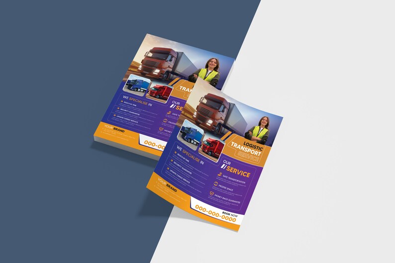 Transport Service Flyer | Illustrator File | MS Word and Canva Design ...